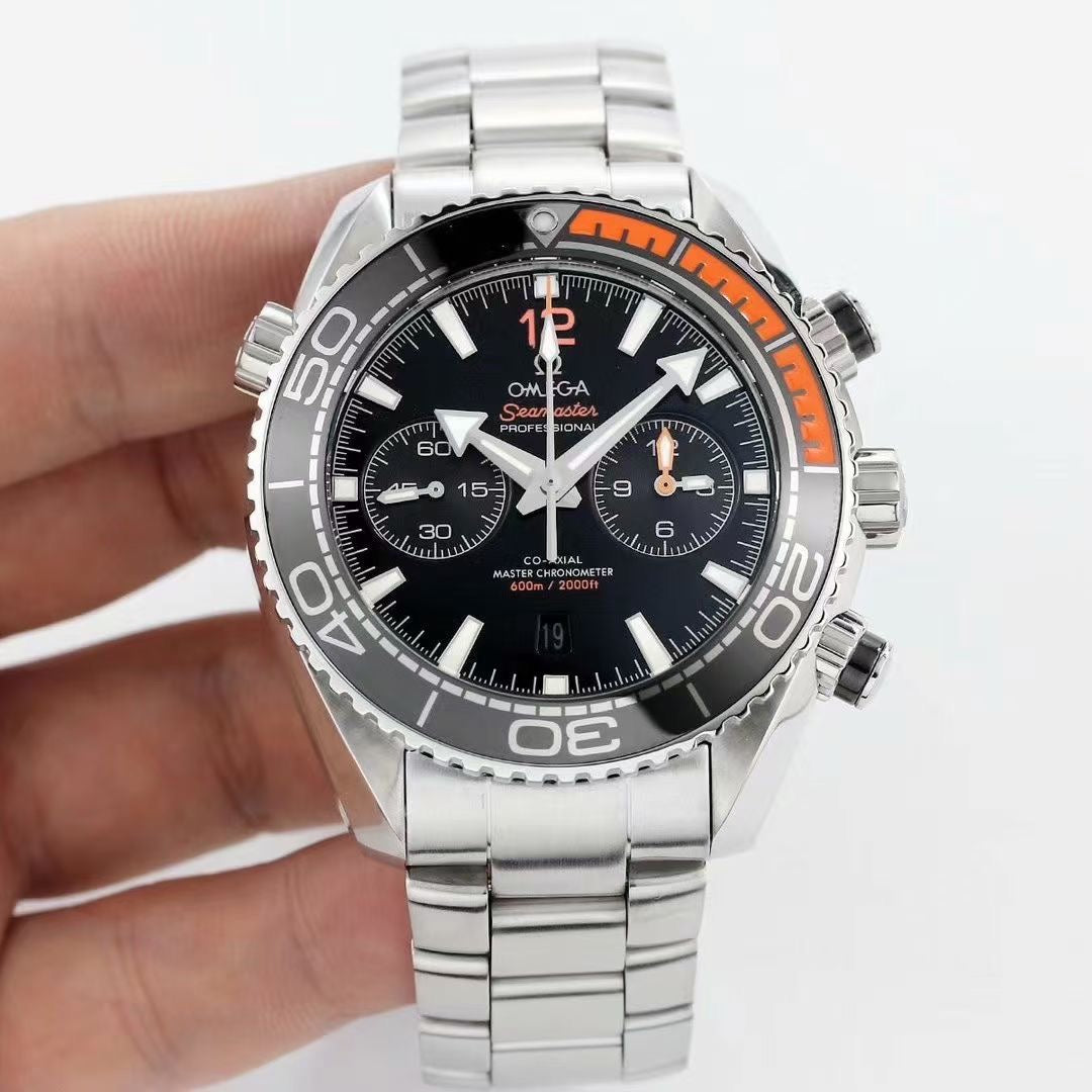 SEAMASTER PLANET OCEAN 600 CHRONOGRAPH ORANGE BLACK DIAL – Amejews