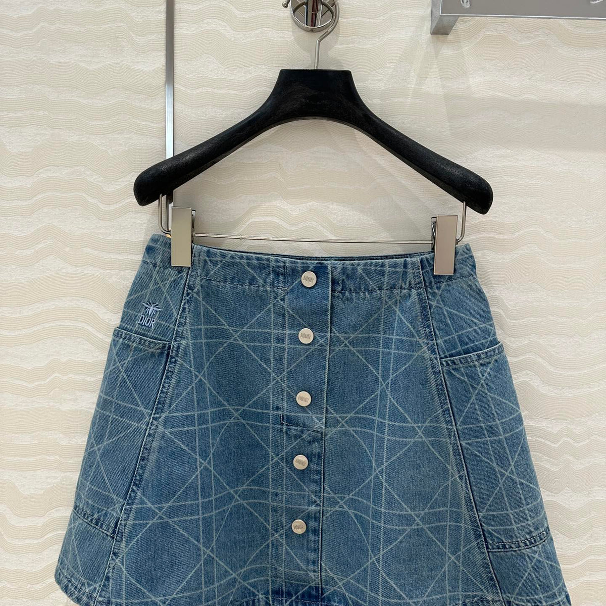 CD Short Skirt Retro Blue Cotton – Amejews