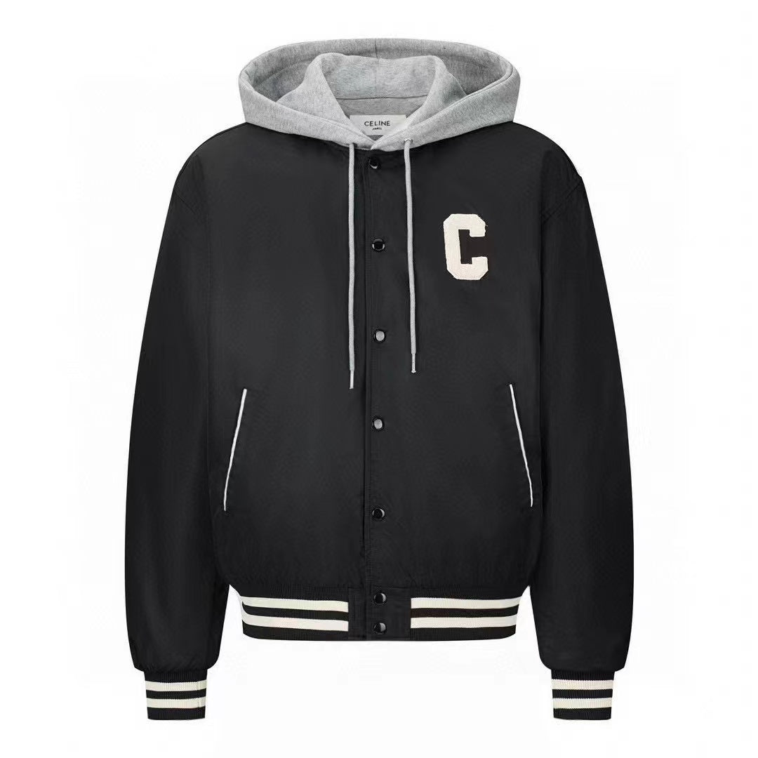 Celine Jackets C Logo Black White Mix Grey Cotton – Amejews