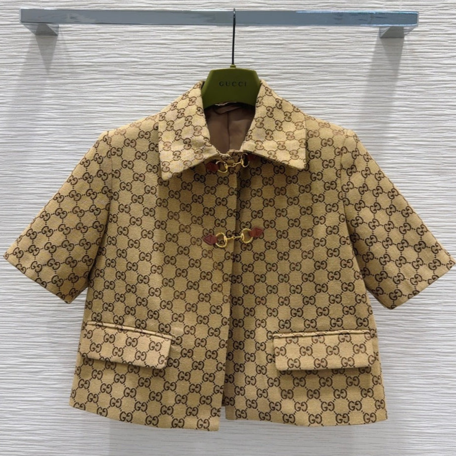 Gucci 2025 Short Jacket Camel and Ebony Polyester Fiber – Amejews