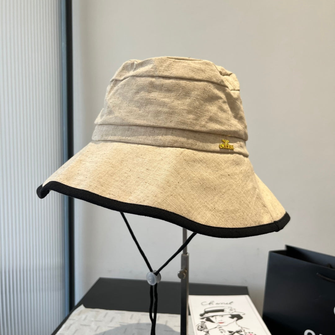 BUCKET HAT MODEL 651982 IN BEIGE SLUB FABRIC – Amejews