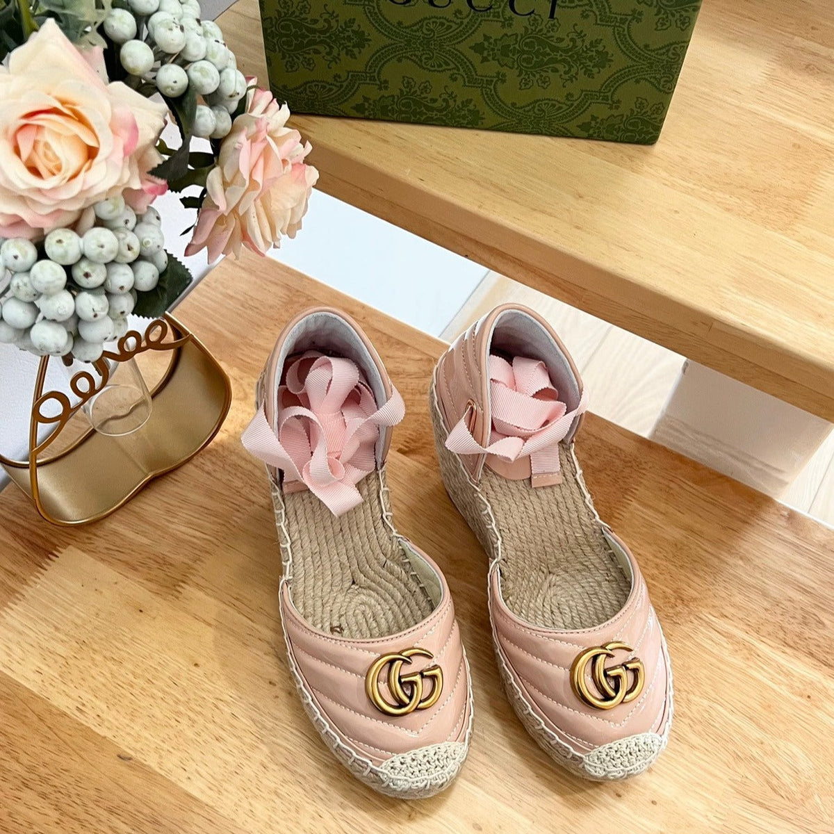 GG Crochet platform Espadrilles Blush Pink – Amejews
