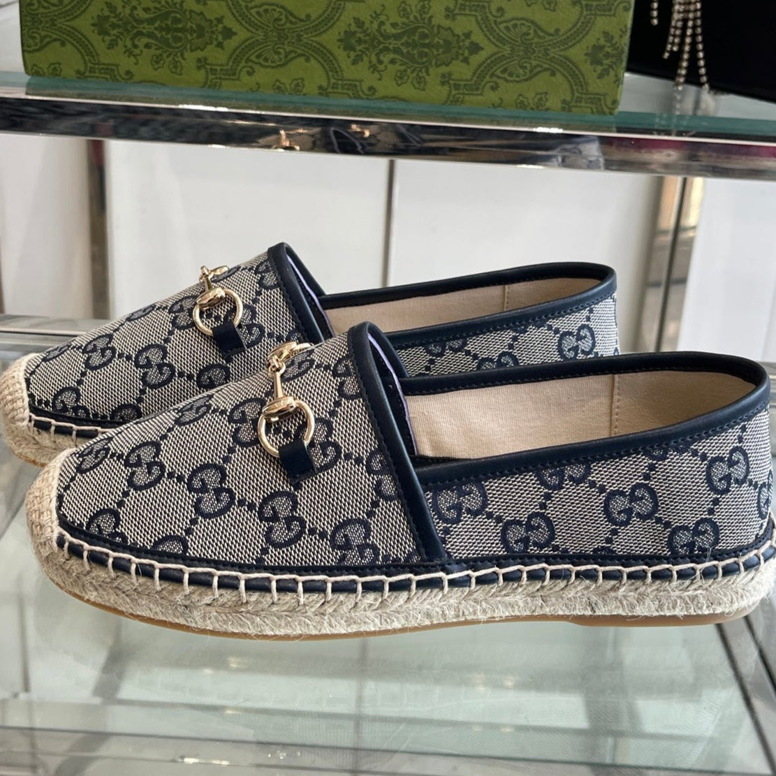 GC 2025 Espadrille With Horsebit Navy Blue Canvas 292313 – Amejews